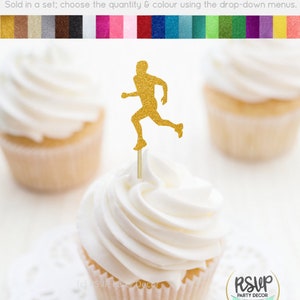 Male Running Cupcake Toppers, Runner Party Decorations, Cross Country ...