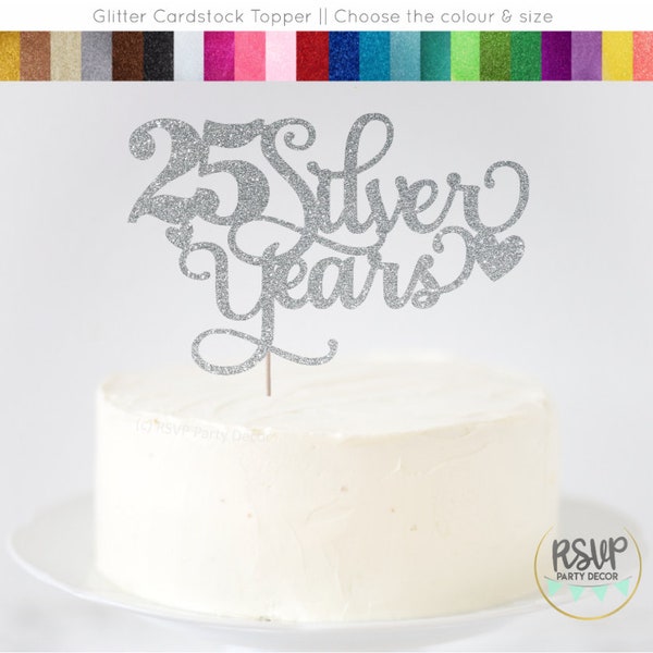 25th Anniversary Cake Topper - Etsy Canada