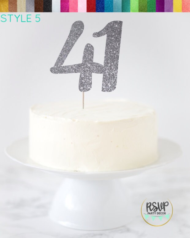 Forty One Cake Topper, 41 Cake Topper, Fortyone Cake Topper, Forty-one ...