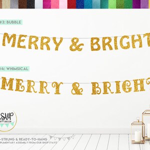 Merry & Bright Banner, Merry and Bright Sign, Be Merry Banner ...