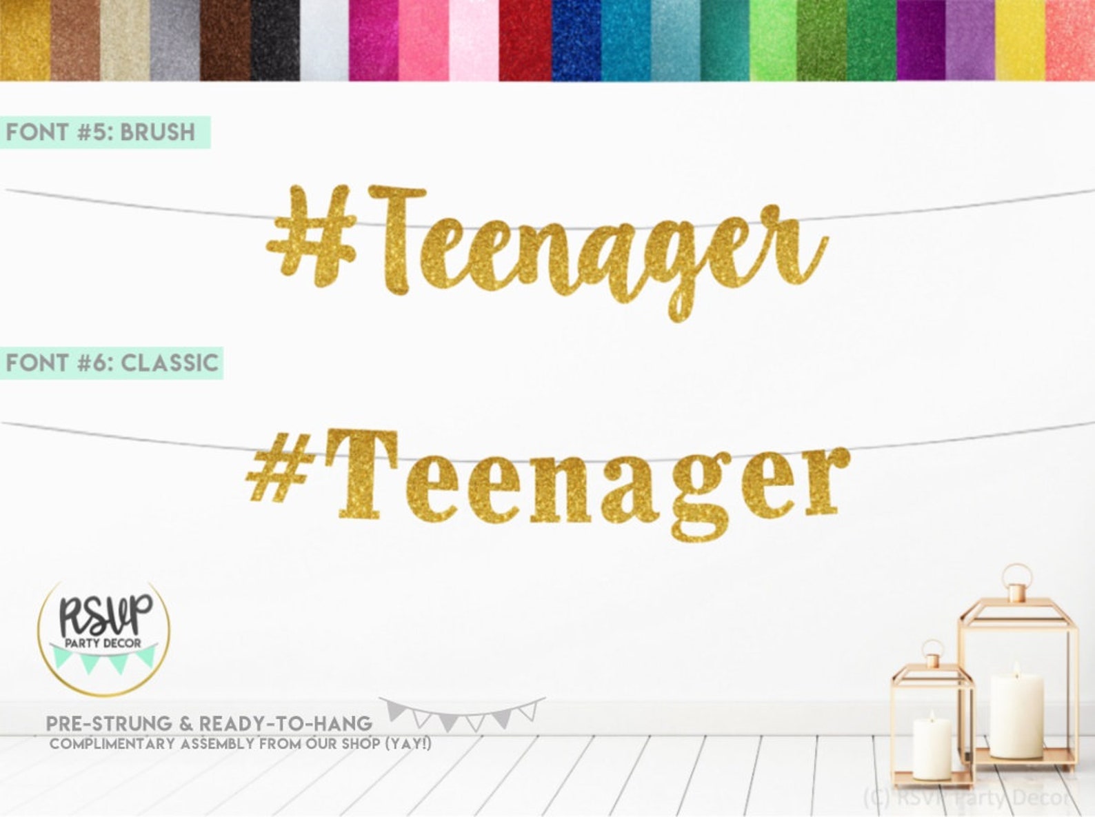 Hashtag Teenager Banner teenager Sign 13th Birthday Party - Etsy