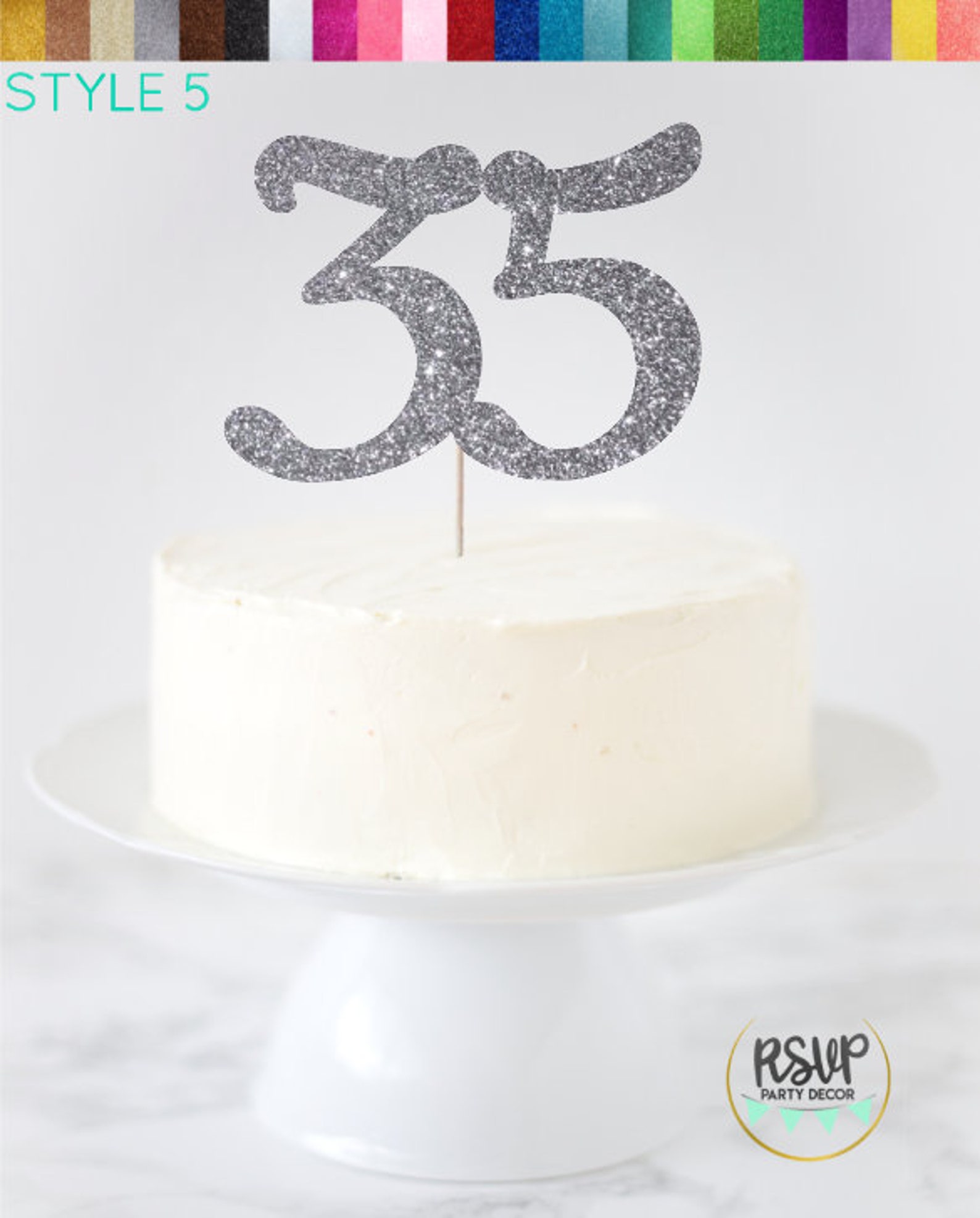 Thirty Five Cake Topper, 35 Cake Topper, Thirtyfive Cake Topper, Thirty ...