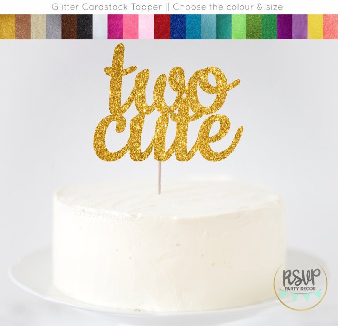 Two Cute Cake Topper Two Cake Topper 2nd Birthday Cake - Etsy
