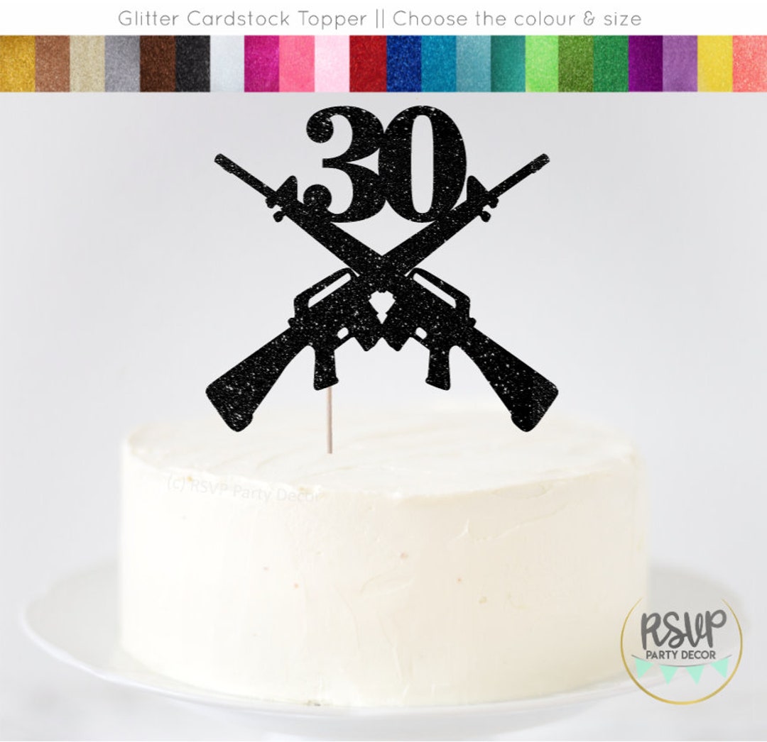 Custom Rifle Cake Topper, Hunter Birthday Party Decorations, Hunting ...