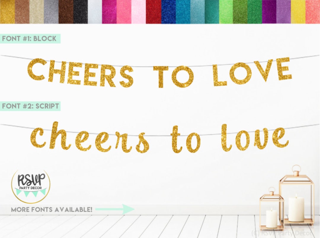 Cheers to Love Banner, Wedding Banner, Engagement Banner, Anniversary ...