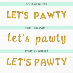 Let's Pawty Banner, Paw Garland, Puppy Birthday Party Decor, Dog Themed ...
