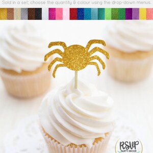 Spider Cupcake Toppers, Halloween Cupcake Toppers, Halloween Party ...