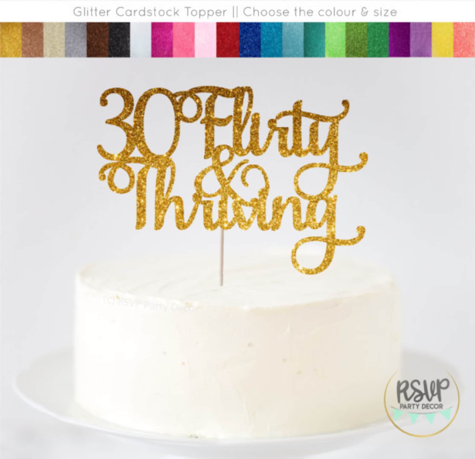 30 Flirty & Thriving Cake Topper Dirty Thirty Cake Topper - Etsy