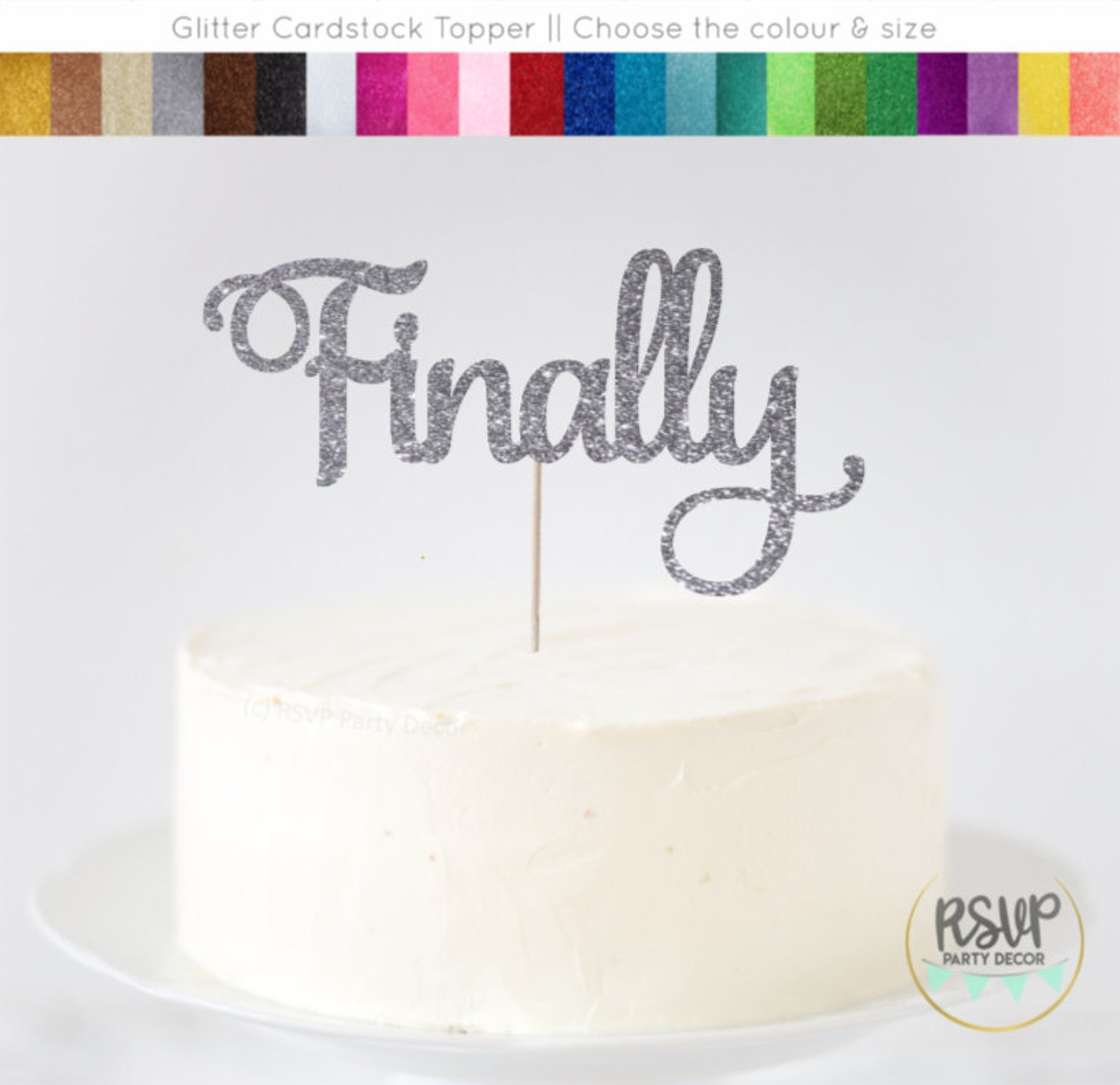 Finally Cake Topper Glitter Wedding Cake Topper Graduation | Etsy