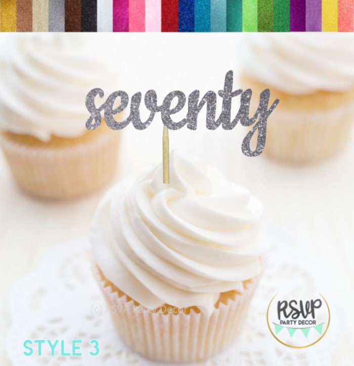 Number 70 Cupcake Toppers Seventy Food Picks 70th Birthday - Etsy