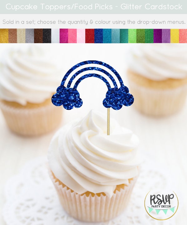 Rainbow Cupcake Toppers, Baby Sprinkle Cupcake Toppers, Rainbow Themed ...