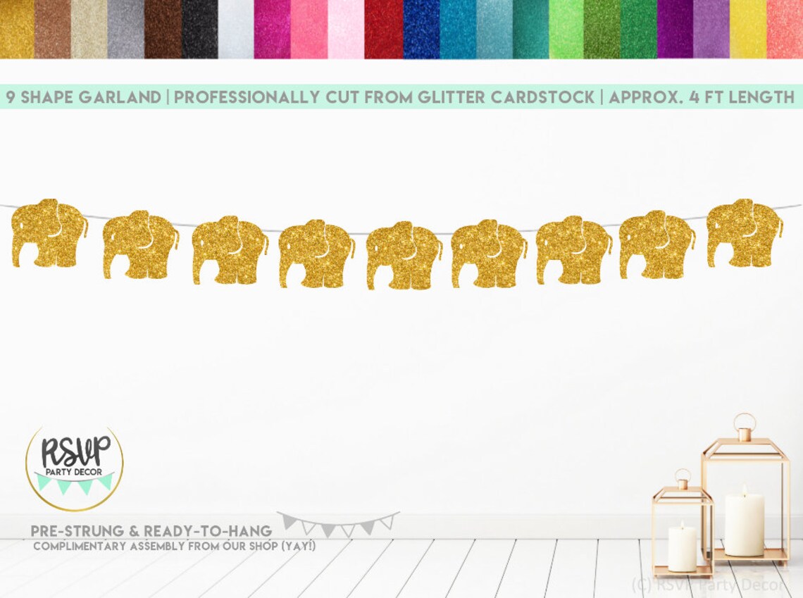 Elephant Garland Elephant Banner Elephant Themed Party - Etsy