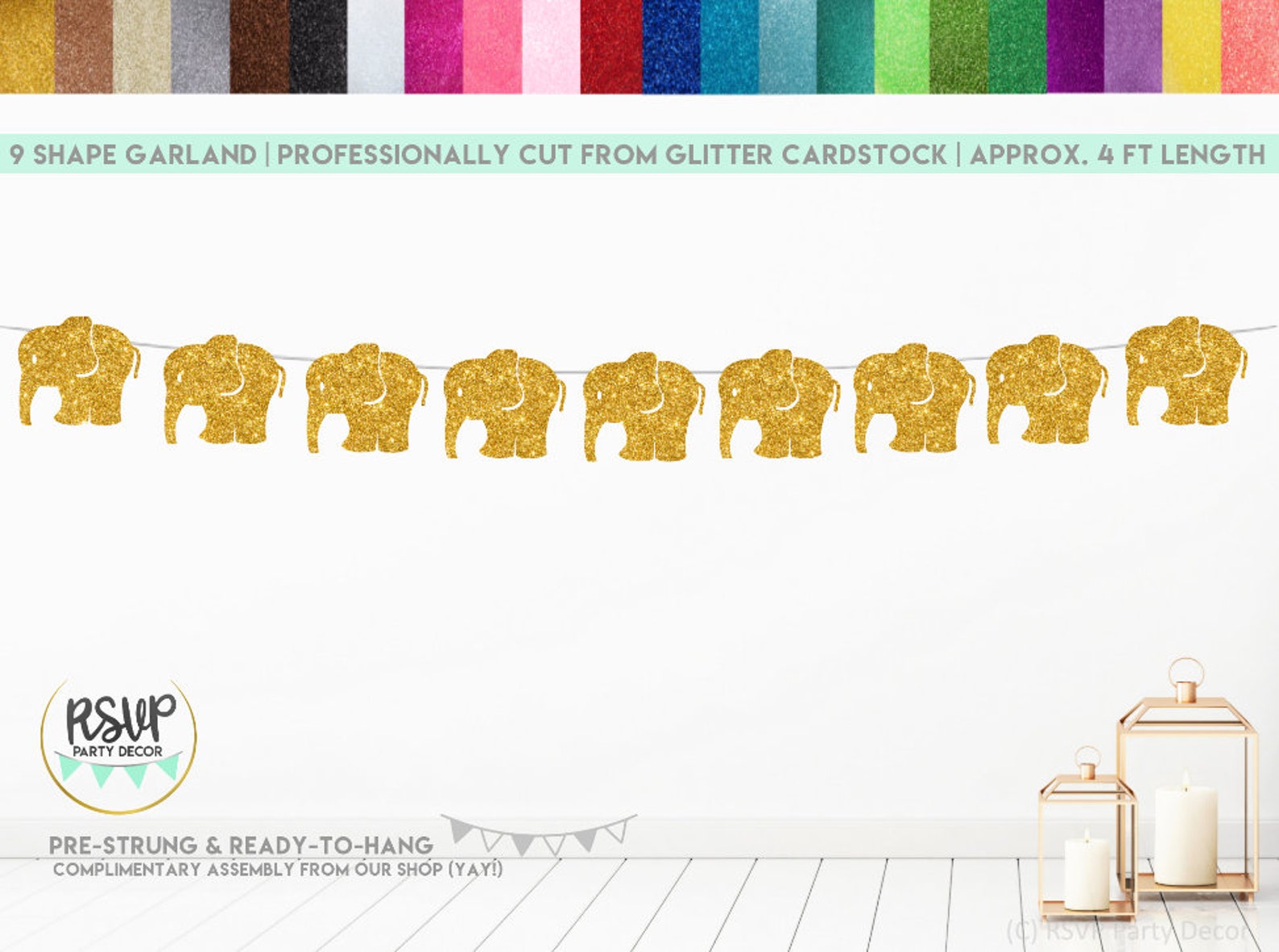 Elephant Garland Elephant Banner Elephant Themed Party - Etsy