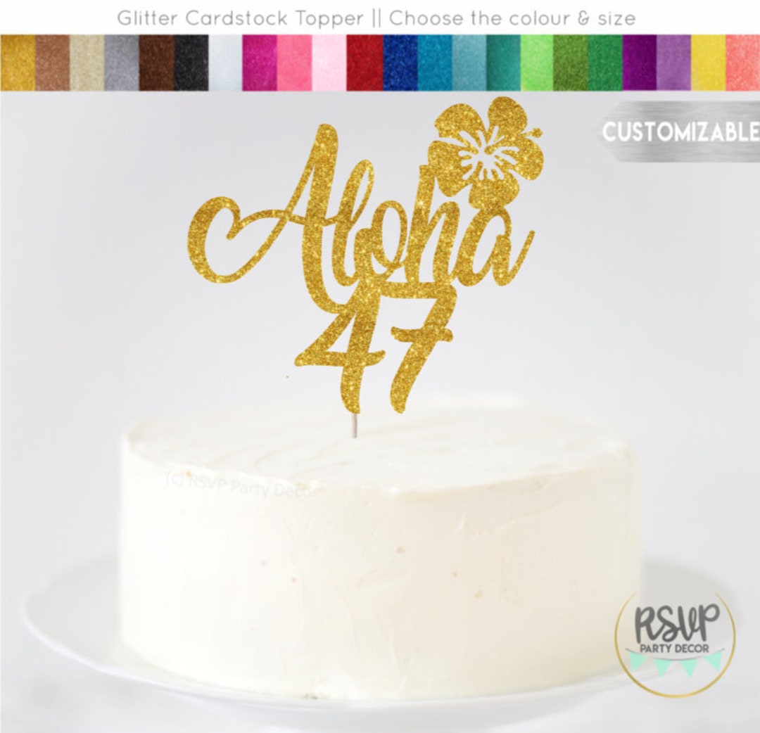 ANY AGE Aloha Number Cake Topper, Aloha Cake Topper, Hawaiian Birthday ...