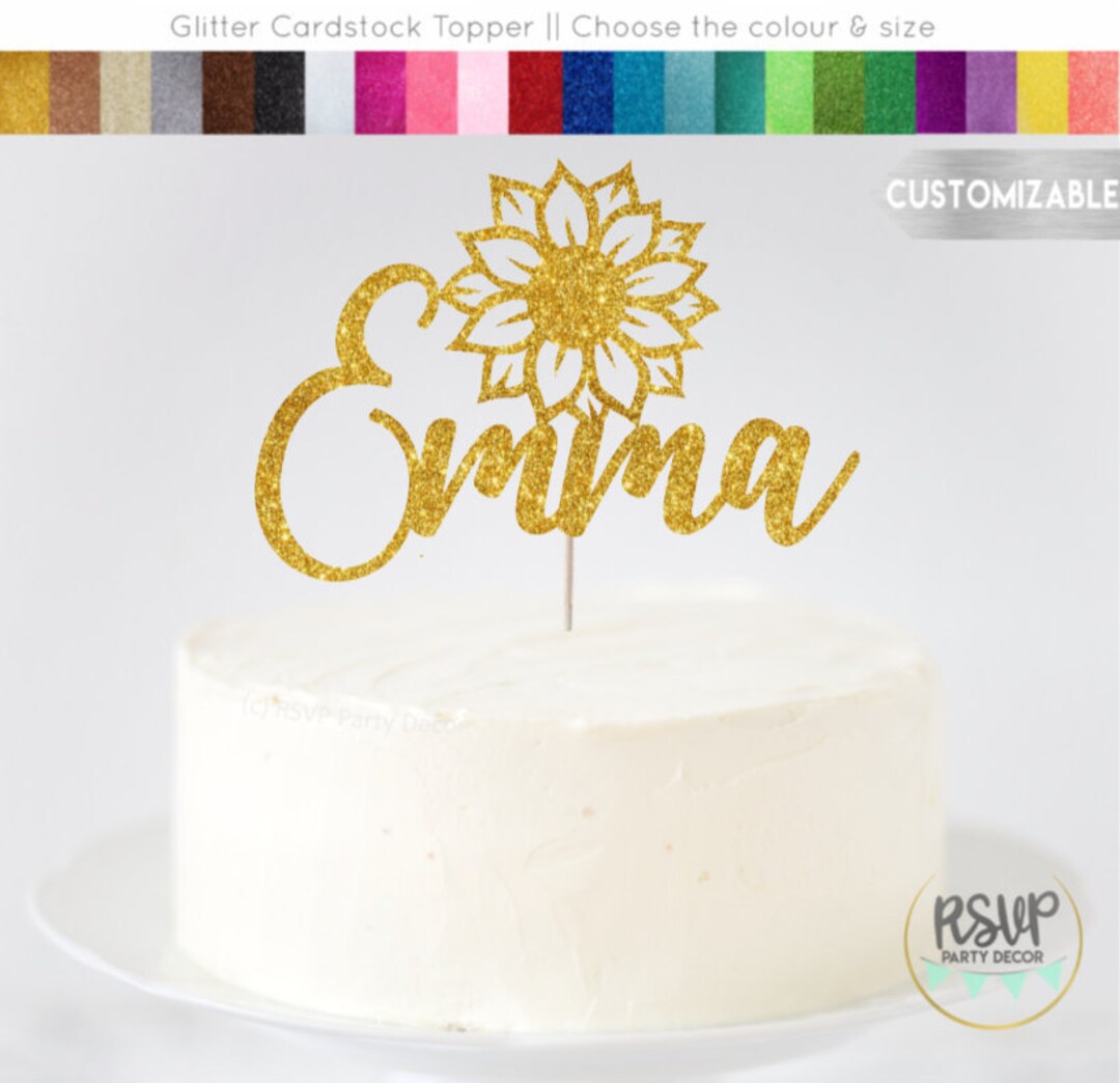 Custom Sunflower Cake Topper, Sunflower Party Decorations, Sunflower ...