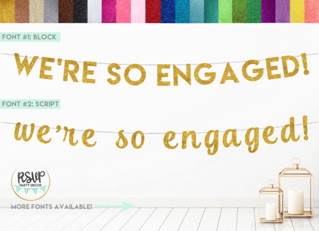 We're so Engaged! Banner, Engagement Banner, Engagement Party ...