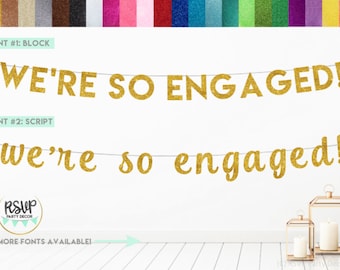 Engaged Banner Script Font Engagement Party Decor - Etsy