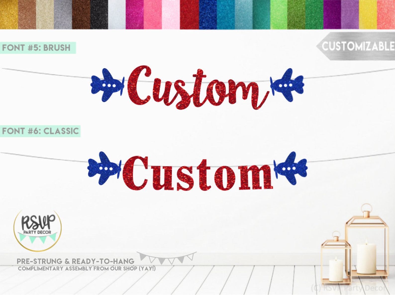 Custom Airplane Banner, Plane Themed Party Decorations, Time Flies ...