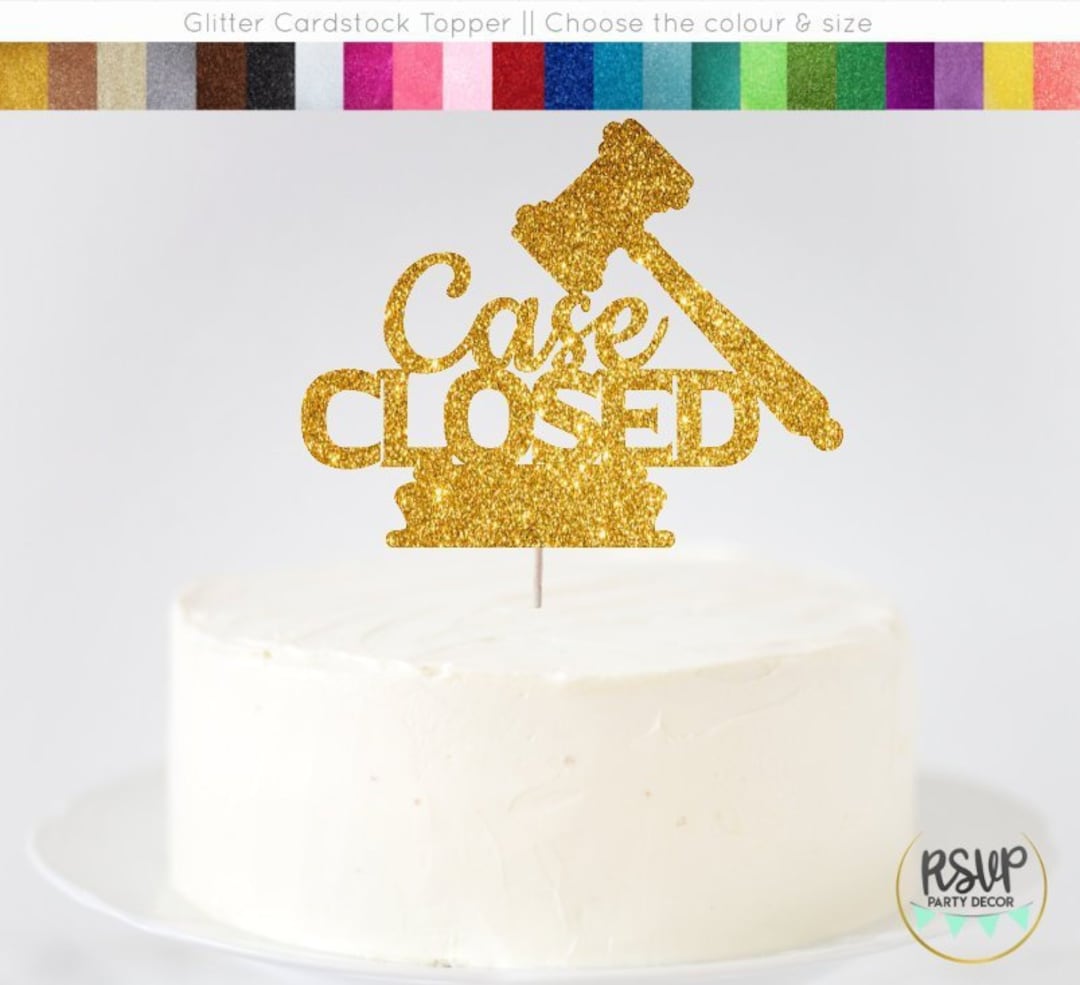 Case Closed Cake Topper, Law School Graduation Cake Topper, Lawyer ...