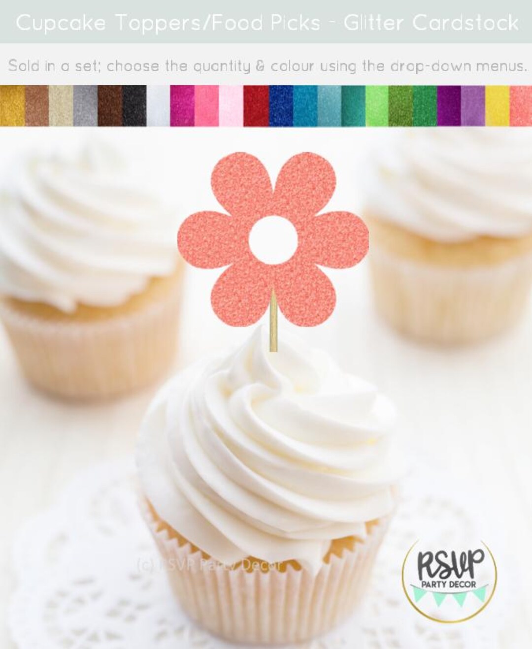 Preppy Daisy Cupcake Toppers, Preppy Birthday Decorations, Retro Groovy ...
