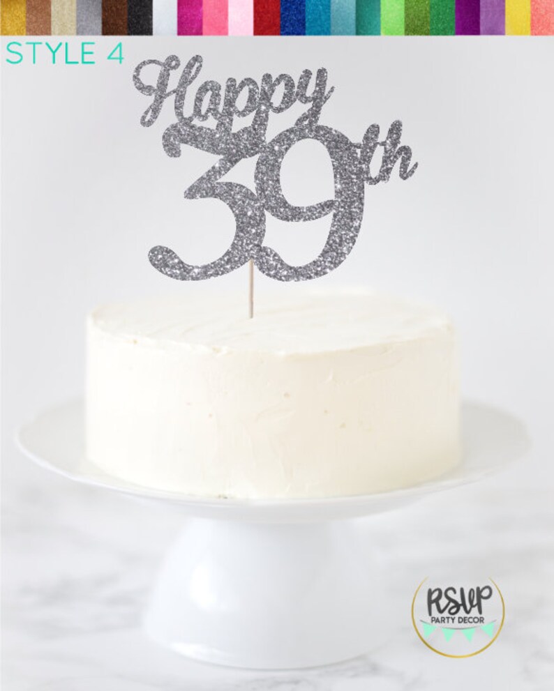Thirty Nine Cake Topper 39 Cake Topper Thirtynine Cake | Etsy
