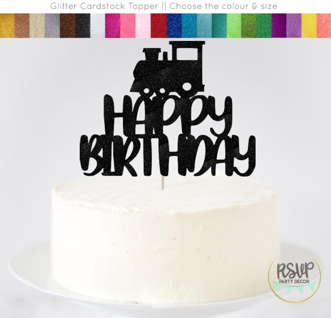 Train Happy Birthday Cake Topper, Train Birthday Party Decor, Chugga ...