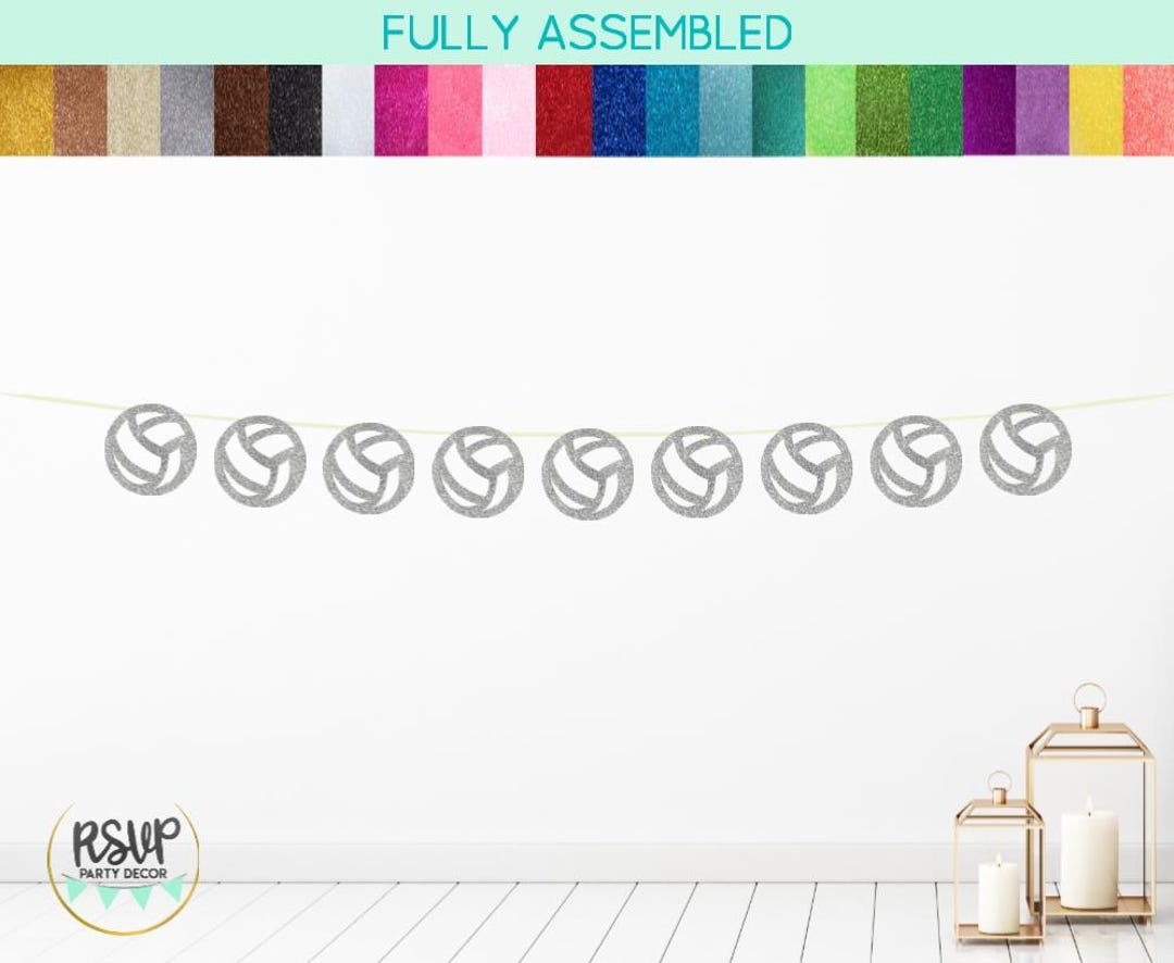 Volleyball Garland, Volleyball Banner, Sports Party Decor, Volleyball ...