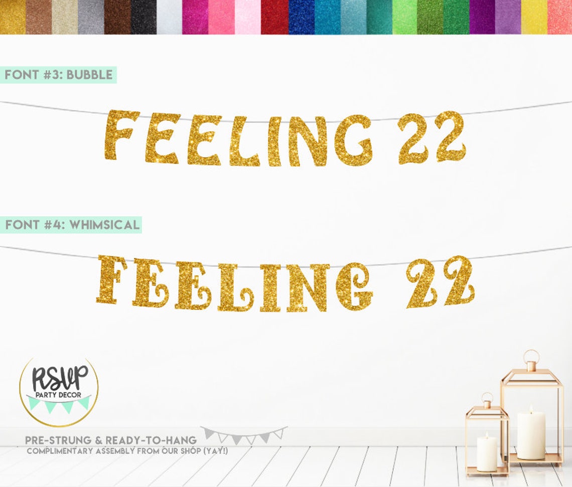 Feeling 22 Banner 22nd Birthday Banner 22nd Birthday Party | Etsy
