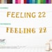 Feeling 22 Banner, 22nd Birthday Banner, 22nd Birthday Party ...