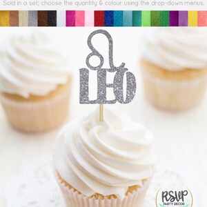 Leo Cupcake Toppers, Leo Birthday Party Decorations, Zodiac Party Decor ...