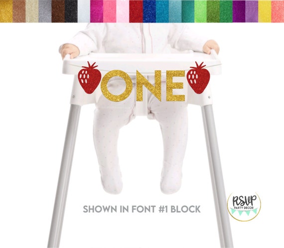 Strawberry One High Chair Banner, Berry 1st Birthday Party Decor ...