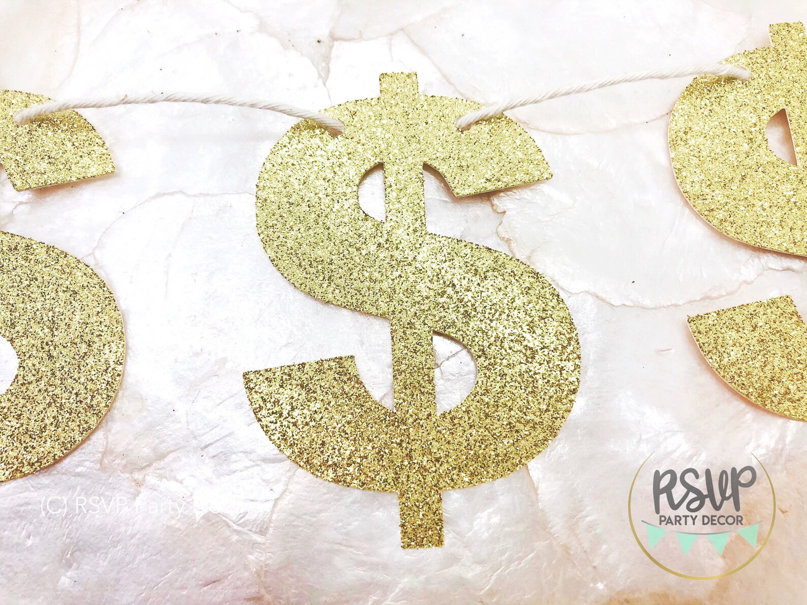 Dollar Sign Garland Glitter Money Banner Casino Party - Etsy