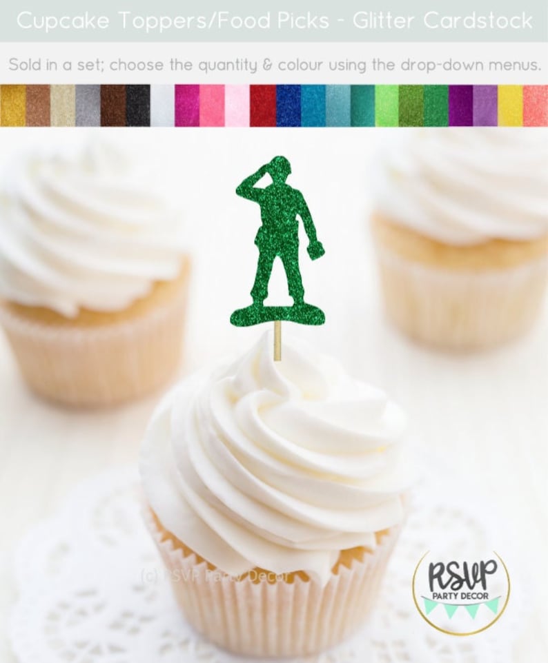 Soldier Cupcake Toppers Army Party Decorations Military - Etsy