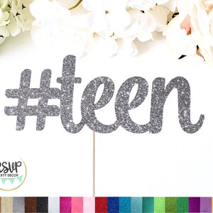 Hashtag Teen Cake Topper, #teen Cake Topper, 13 Cake Topper, 13th ...
