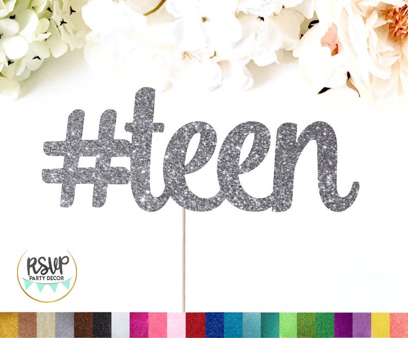 Hashtag Teen Cake Topper teen Cake Topper 13 Cake Topper - Etsy Canada