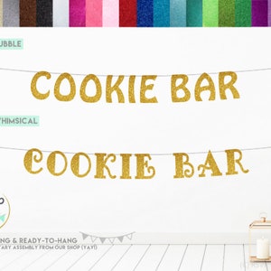 Cookie Bar Banner, Glitter Cookie Bar, Cookie Station Banner, Dessert ...