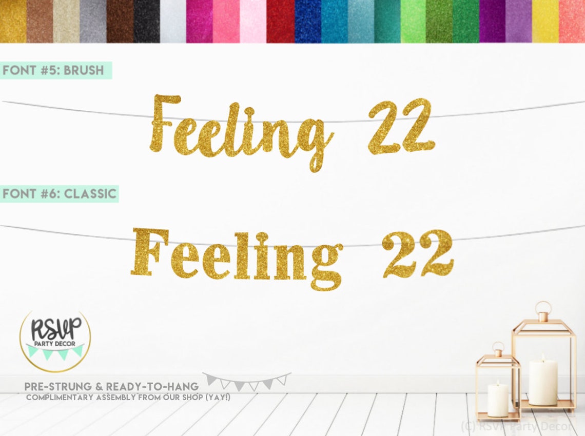Feeling 22 Banner 22nd Birthday Banner 22nd Birthday Party Etsy