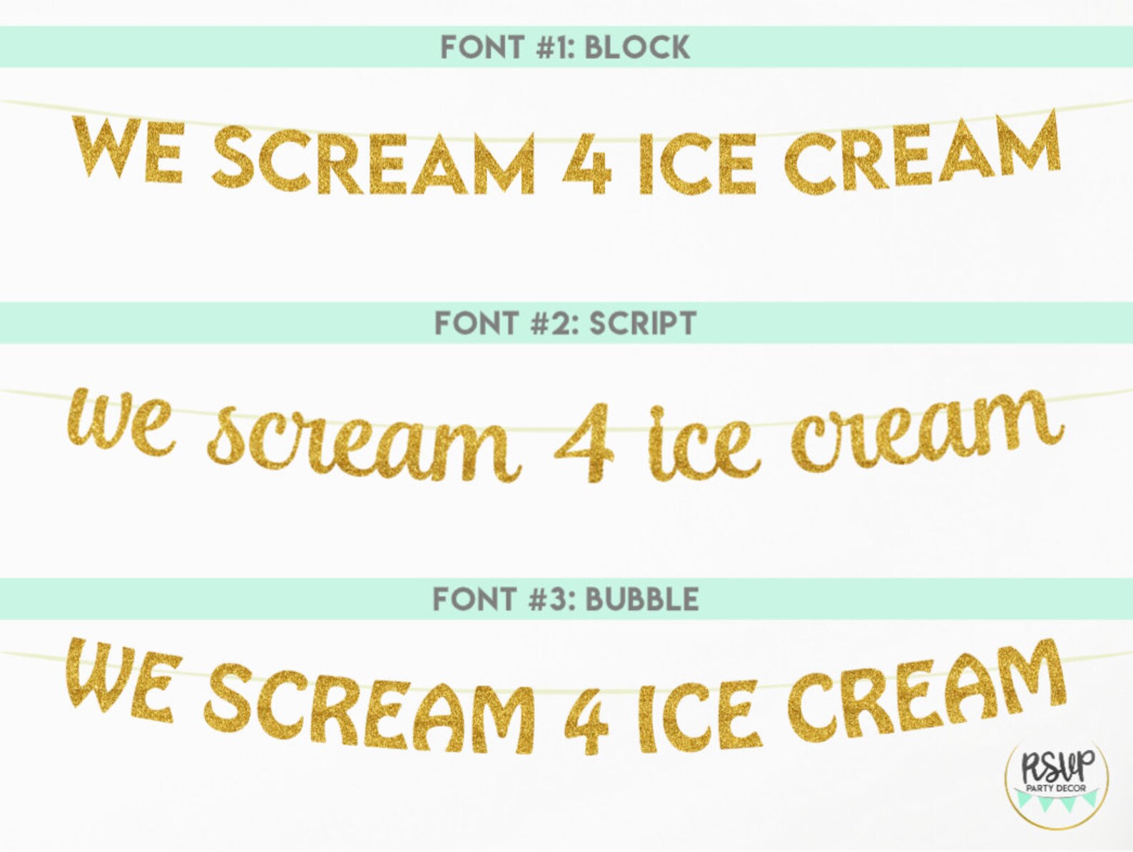 We Scream 4 Ice Cream Banner Ice Cream 4th Birthday Party - Etsy