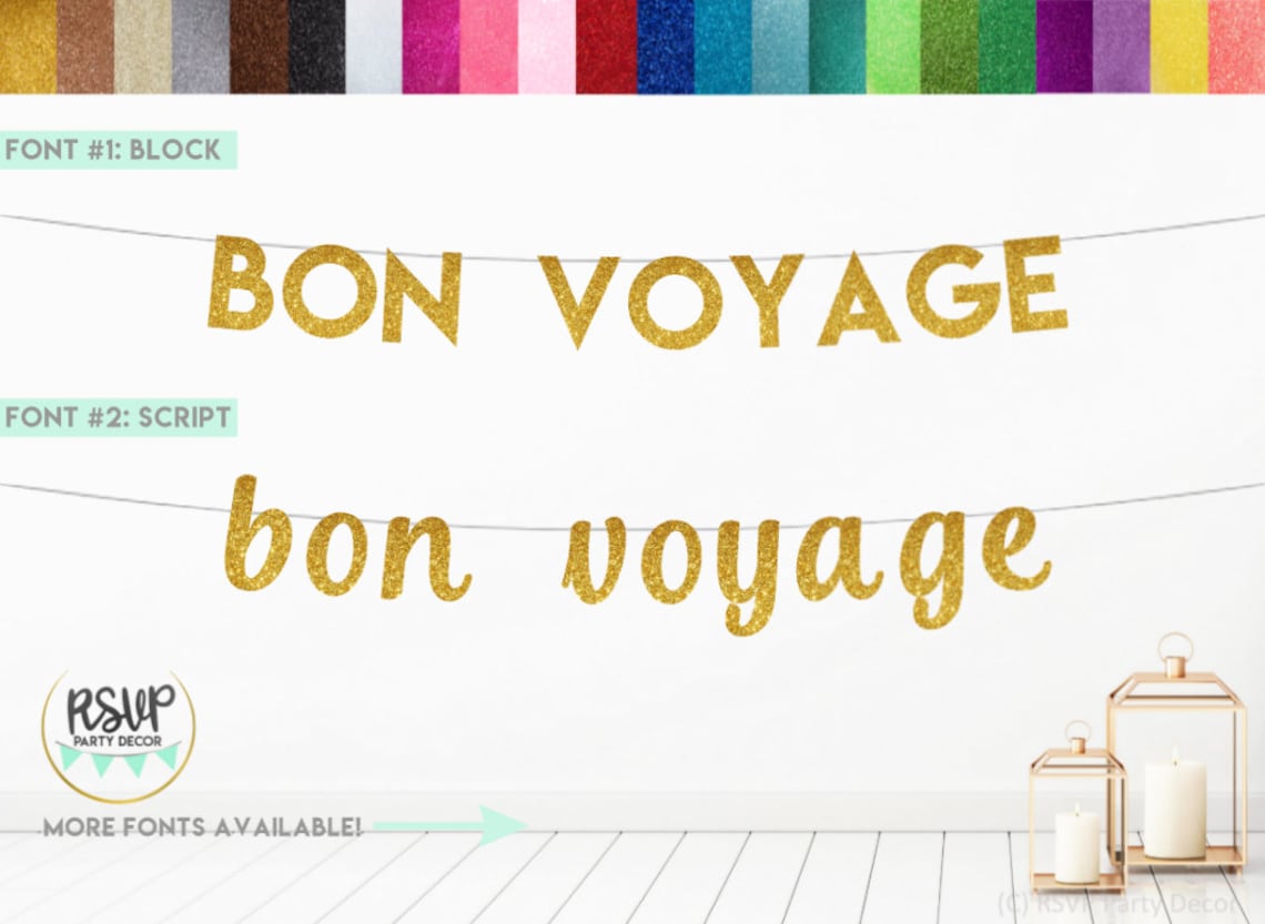 Bon Voyage Banner Bon Voyage Sign Going Away Party Decor - Etsy Canada