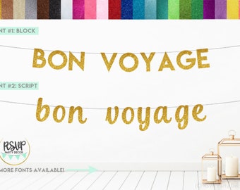 Bon Voyage Banner Block Letters Bon Voyage Decor Going - Etsy