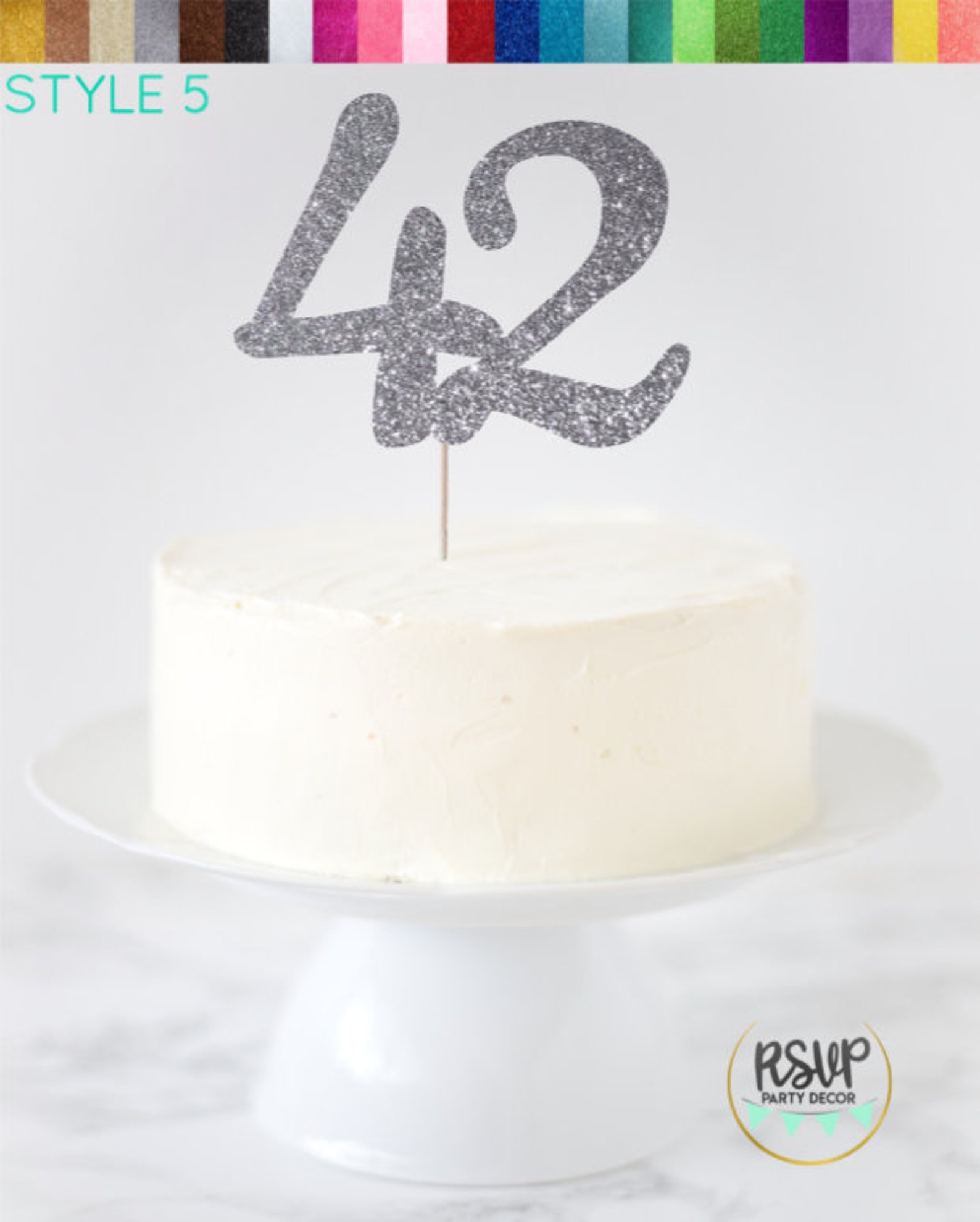 Forty Two Cake Topper 42 Cake Topper Fortytwo Cake Topper | Etsy