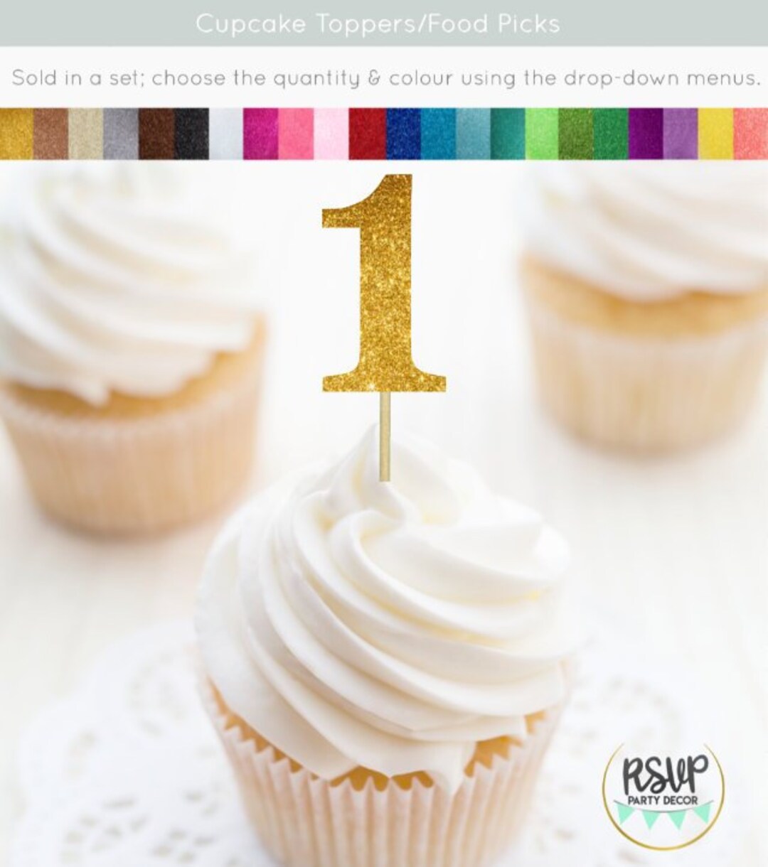 1 Cupcake Toppers, 1 Food Picks, One Cupcake Toppers, First Birthday ...
