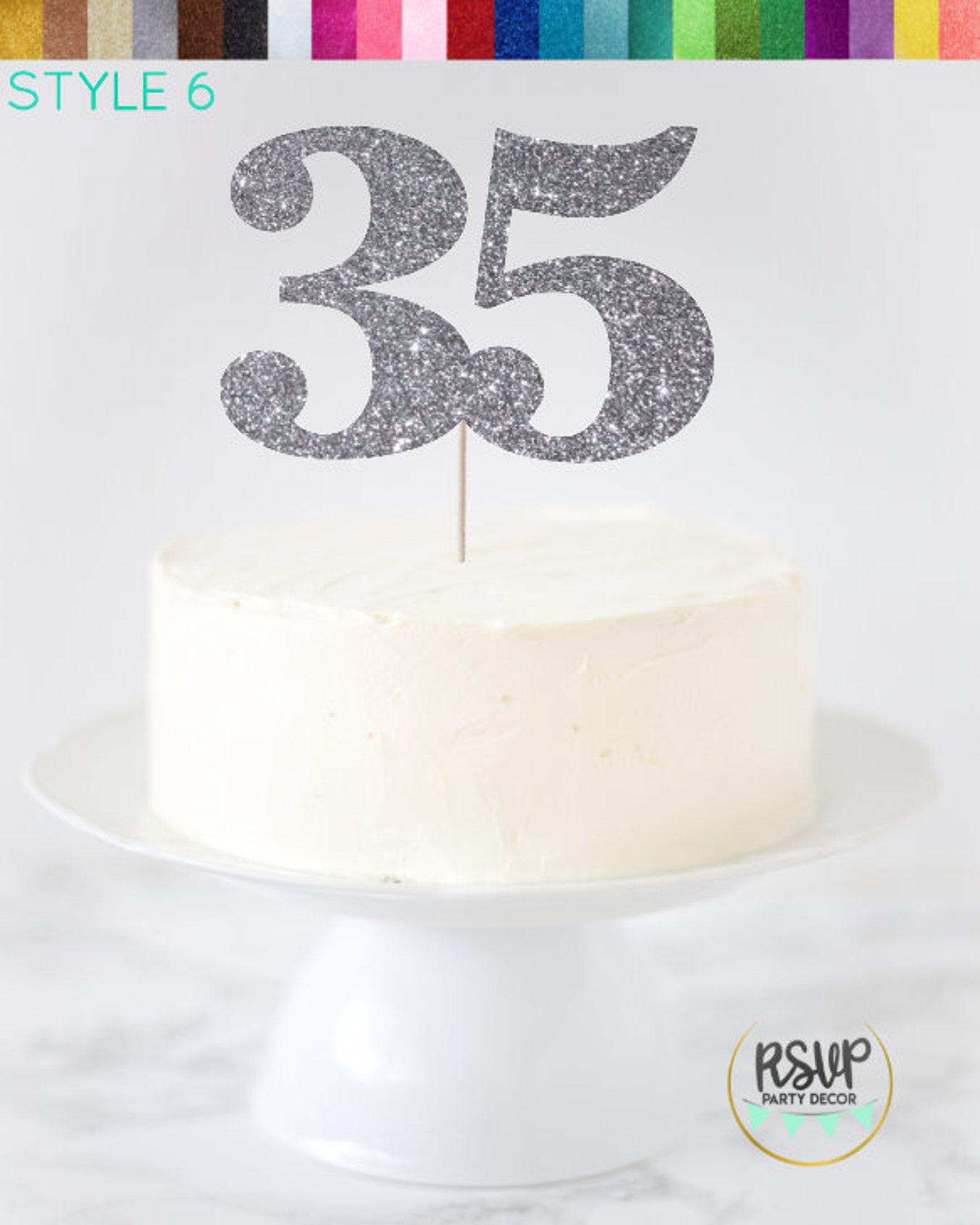 Thirty Five Cake Topper 35 Cake Topper Thirtyfive Cake - Etsy