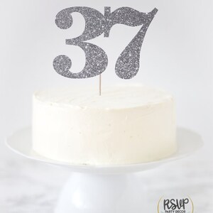 Thirty Seven Cake Topper, 37 Cake Topper, Thirtyseven Cake Topper ...