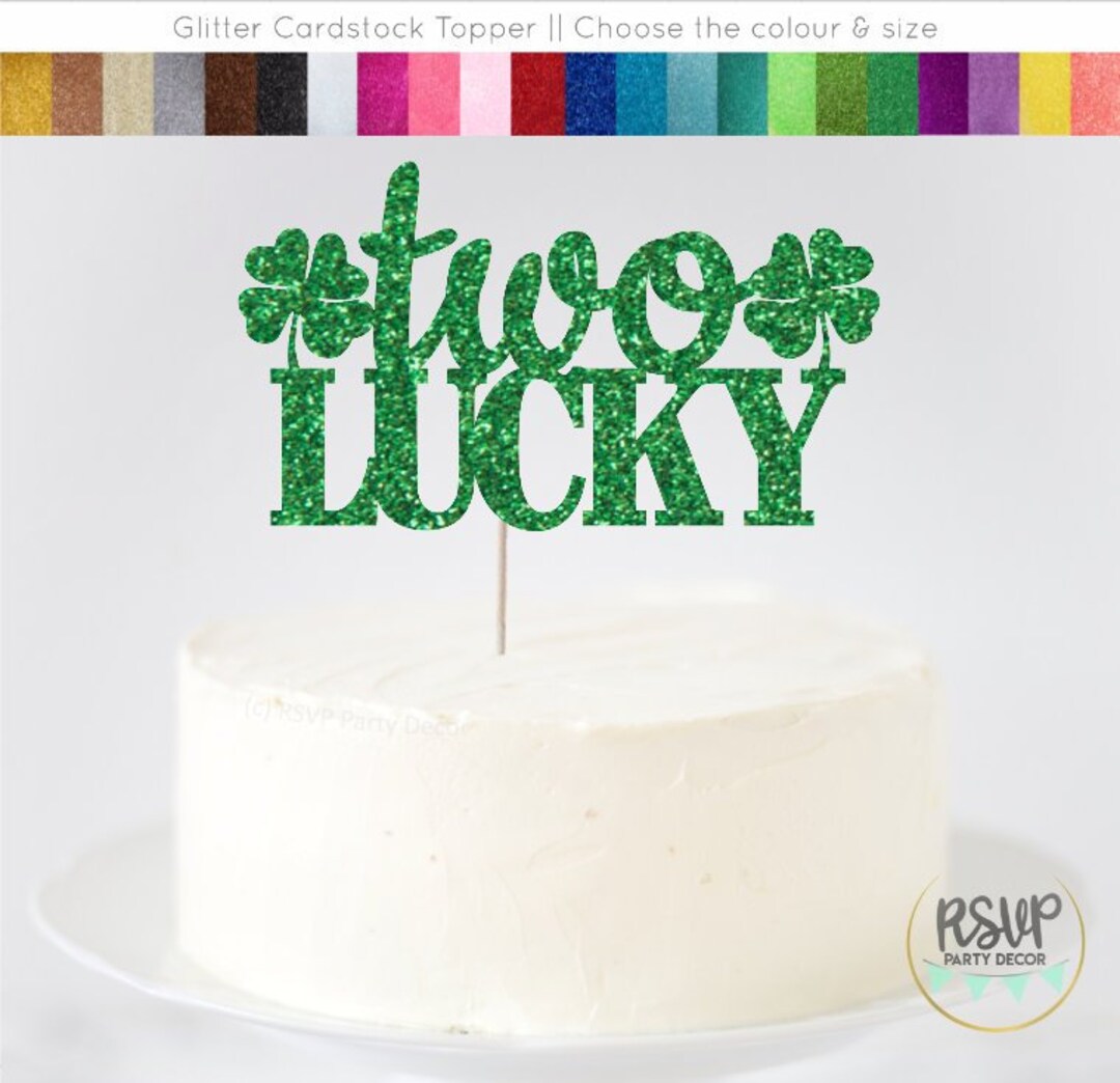 Two Lucky Cake Topper, Shamrock Second Birthday Cake Topper, St ...