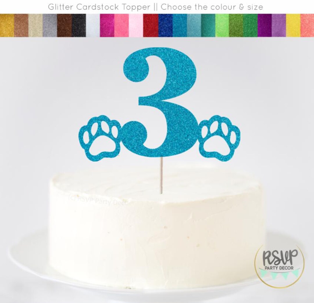 Custom Paws Cake Topper, Puppy Party Decorations, Dog Birthday Party ...