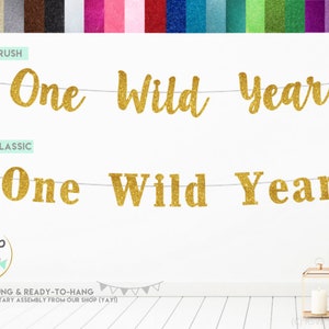 One Wild Year Banner, Wild One Sign, Wild One Party Decor, Jungle ...