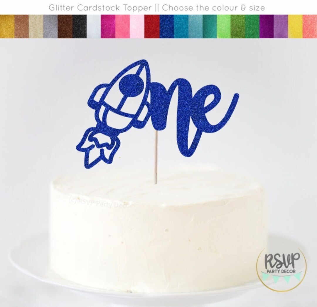 Rocket One Cake Topper, Space 1st Birthday Cake Topper, Galaxy 1st ...
