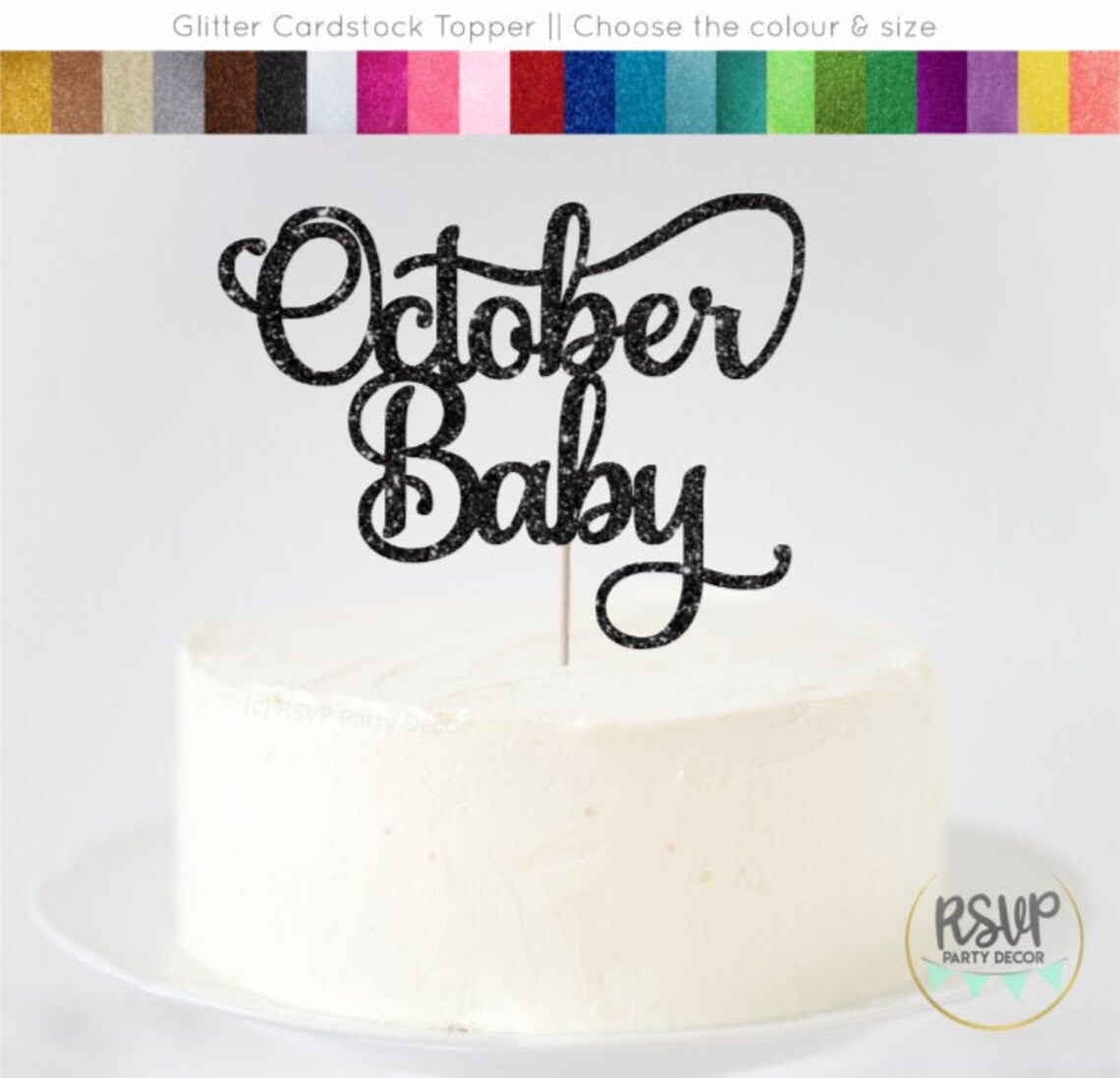 October Baby Cake Topper Fall Themed Baby Shower Cake Topper - Etsy