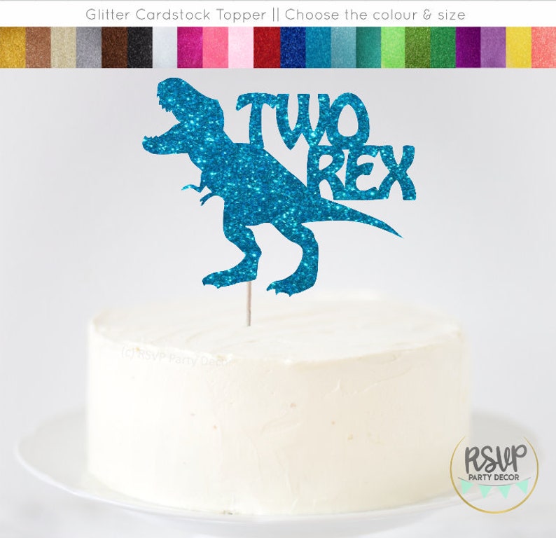 Two Rex Cake Topper Two Rex Sign Two Rex Party Decor - Etsy